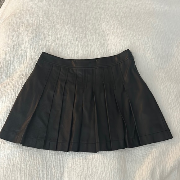 BCBGMaxAzria | Skirts | Bcbgmaxazria Shane Faux Leather Pleated Mini ...
